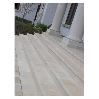 Egyptian Limestone Deck Coping and Waterline - Traditional - Landscape ...