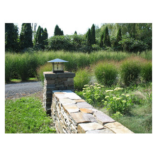 Entrance column along Driveway - Contemporary - Landscape - Burlington ...