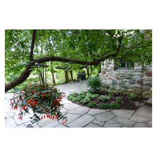 Entrance Schemes - View descending stone steps - Rustic - Landscape ...