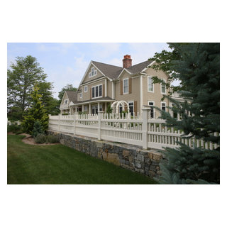 Essex, Connecticut | Cedar Wooden Picket Fence & Arbor - Contemporary ...