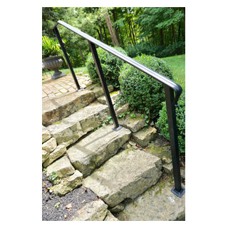 Exterior Handrail with Lambs tongue rail end - Farmhouse - Landscape ...
