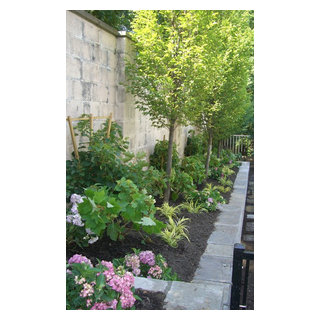 "Floating" flagstone retaining wall - Modern - Landscape - DC Metro ...