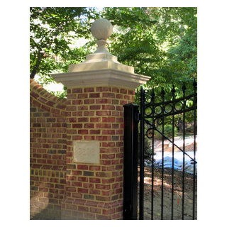 Formal Driveway Gate Posts with Precast Caps and Walls - Classico ...