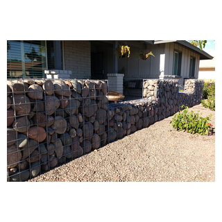 Gabion wall and mailbox - Rustic - Landscape - Phoenix - by Custom ...