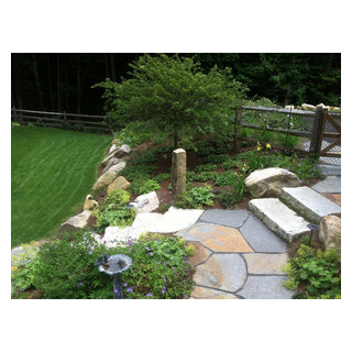 Goshen Stone Walkway with Aged Granite Steps - Landscape - Manchester ...