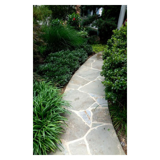 Irregular Mortared Curved Stone Walkway - Traditional - Landscape - DC ...