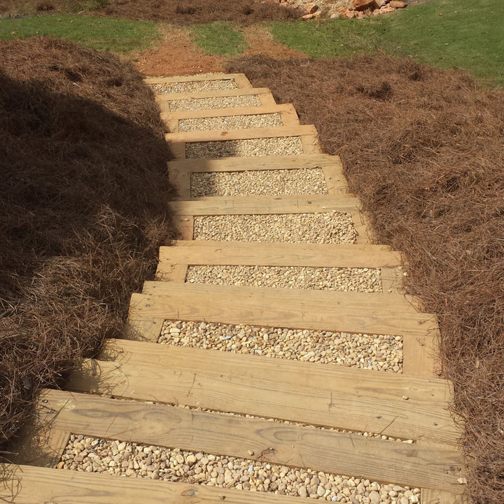 Landscape Timber Steps - Photos & Ideas | Houzz
