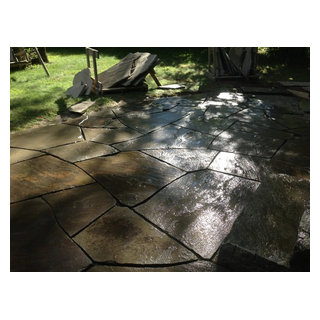Large Irregular Bluestone Patio - Rustic - Landscape - Manchester - by ...
