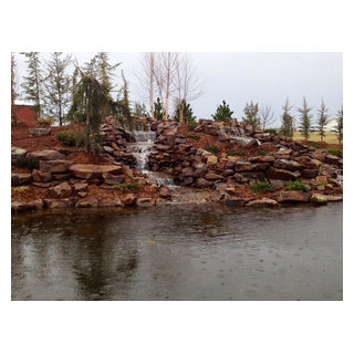Large Pond with Several Waterfalls - Traditional - Landscape - Oklahoma ...