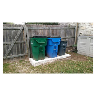 Limestone Patio For Trash Bins. - Traditional - Landscape - Austin - by ...