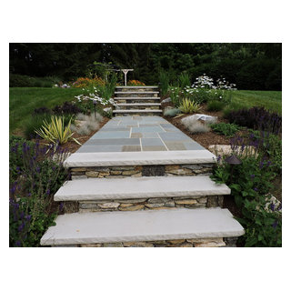 Limestone treads and bluestone landing - Rustic - Garden - New York ...