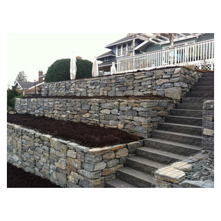 Martha's Gabion Dry Stack Retaining Wall - Contemporary - Landscape ...