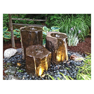 Medium Column Handcrafted Bubbling Rock Fountain Kit - Transitional ...