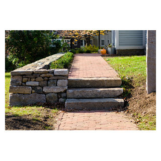 Melrose- Historic home front wall, steps & brick path - Farmhouse ...