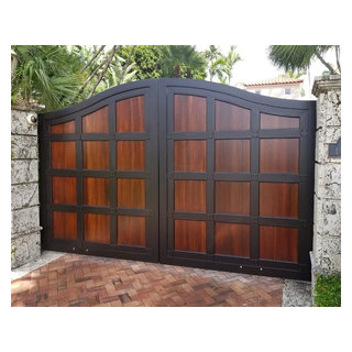 Miami Beach Custom Metal and Wood Gates - Industrial - Landscape ...