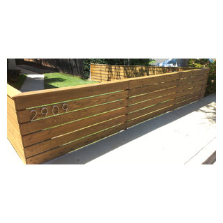 Mid Century Modern Fencing Revival - Midcentury - Landscape - Los ...