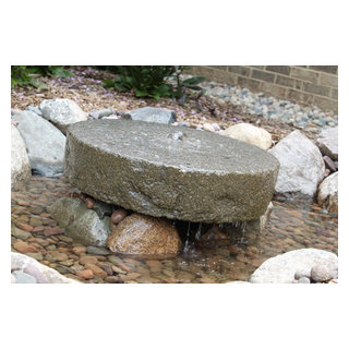 Mill Stone Water Feature in Ann Arbor, MI - Rustic - Landscape ...