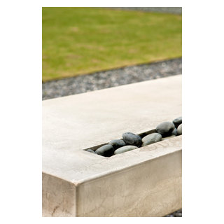 Modern Outdoor Bench & Water Feature - Modern - Landscape - Atlanta ...