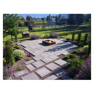 Modern Paver Patio and Native Gardens - Contemporary - Landscape ...