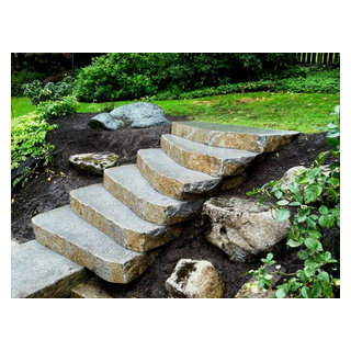 Monolithic Stone Risers (a granite boulder sawn cut & thermaled texture ...