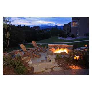 Natural Boulder Fire Pit - Traditional - Landscape - Denver - by Accent ...