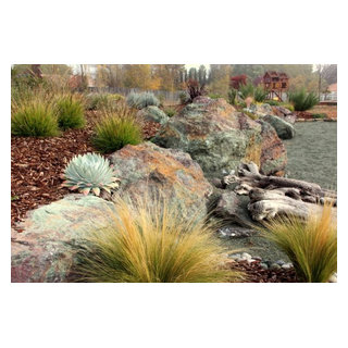 Natural Stone Creates Organic Retaining Wall - Mediterranean ...