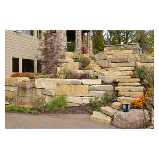 Outcrop Retaining Wall and Steps with Integrated Waterfall ...
