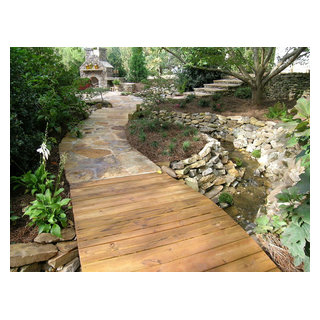 Pathways following winding stream. - Traditional - Landscape - Atlanta ...