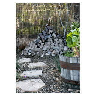 Piled Cobble Water Feature - Eclectic - Garden - Los Angeles - by Dwell ...