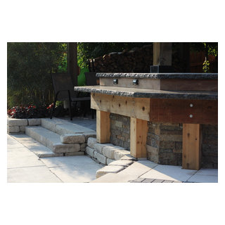Post n Beam Outdoor Kitchen - Rustic - Landscape - Omaha - by Hardscape ...