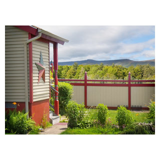 Red and Tan PVC Vinyl Privacy Fence Panels from Illusions Vinyl Fence ...