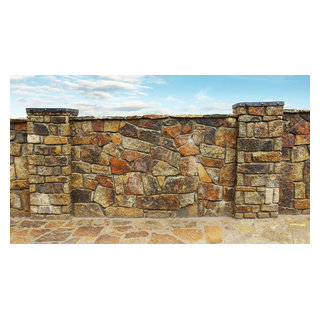 Retaining Walls, Block Walls & Stone Fence Ideas - Rustic - Landscape ...