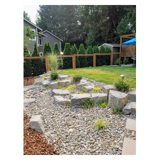 River Rock Natural Stream Bed - Rustic - Landscape - Portland - by ...
