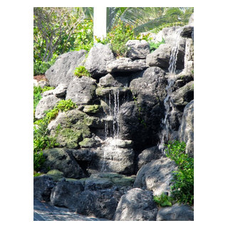 Rock waterfall Water Feature in South Florida - Asian - Landscape ...