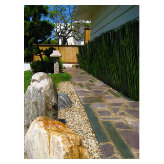 slate and stone pathway - Asian - Landscape - Los Angeles - by Jesse Im ...