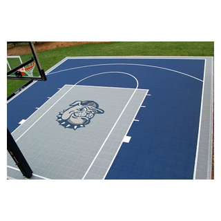SnapSports -Home Basketball Court w/ Custom Logo - Transitional ...
