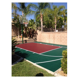 SnapSports - Small Backyard Basketball Court - Landscape - Orange ...