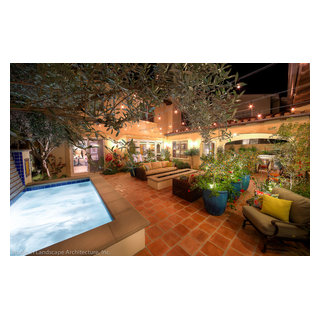 Spanish Courtyard with raised spa - Mediterranean - Landscape - Orange ...