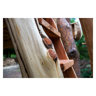 Split Cedar Ladder - Rustic Grape Arbor and Viewing Platform - Rustic ...