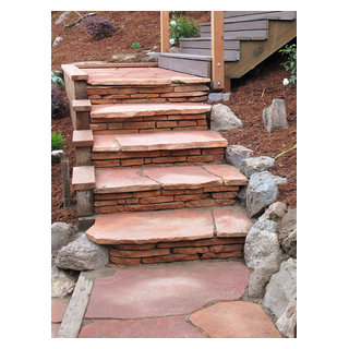Stacked flagstone steps and patio - Klassisch - Garten - San Francisco ...