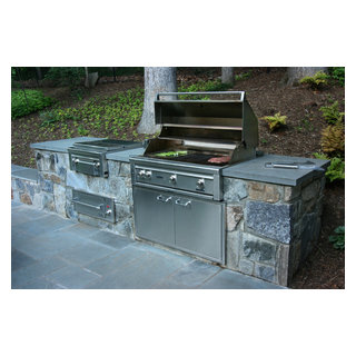 Stone Built-in Grill - Rustic - Patio - DC Metro - by Merrifield Garden ...