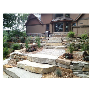 Stone outcropping steps - Rustic - Landscape - Minneapolis - by Abra ...