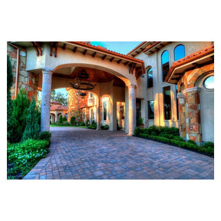 Suburban Manor with Terraced Landscaping - Transitional - Landscape ...