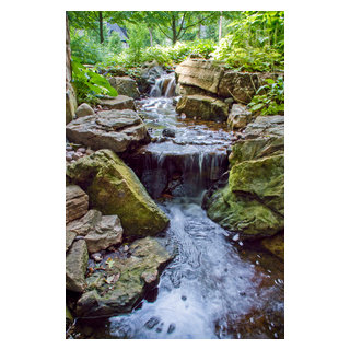 Suburban Woodsy Waterfall and Stream - Eclectic - Landscape - Chicago ...