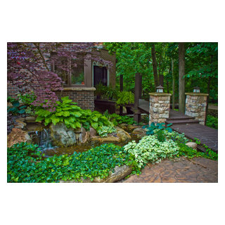 Suburban Woodsy Waterfall and Stream - Eclectic - Landscape - Chicago ...