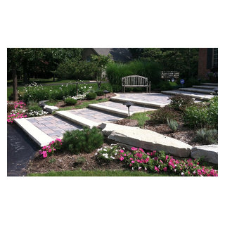 Sweeping Entry Steps with Sitting Area - Modern - Landscape - Detroit ...