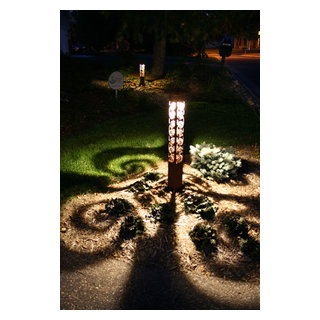 Swirls 4x4 Bollard by driveway - Eclectic - Landscape - Minneapolis ...
