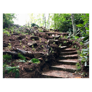 Switchback steps under construction - Eclectic - Landscape - Charlotte ...
