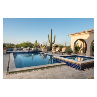 Talavera-Tiled Pool and Spa - Mediterranean - Pool - Phoenix - by ...