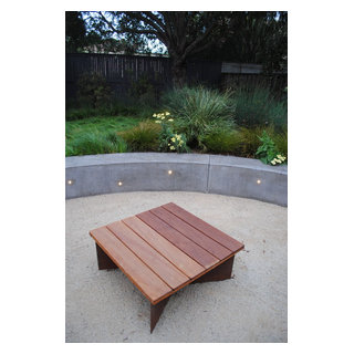 Temescal Family Garden - Steel Fire Pit with Ipe Table Cover ...